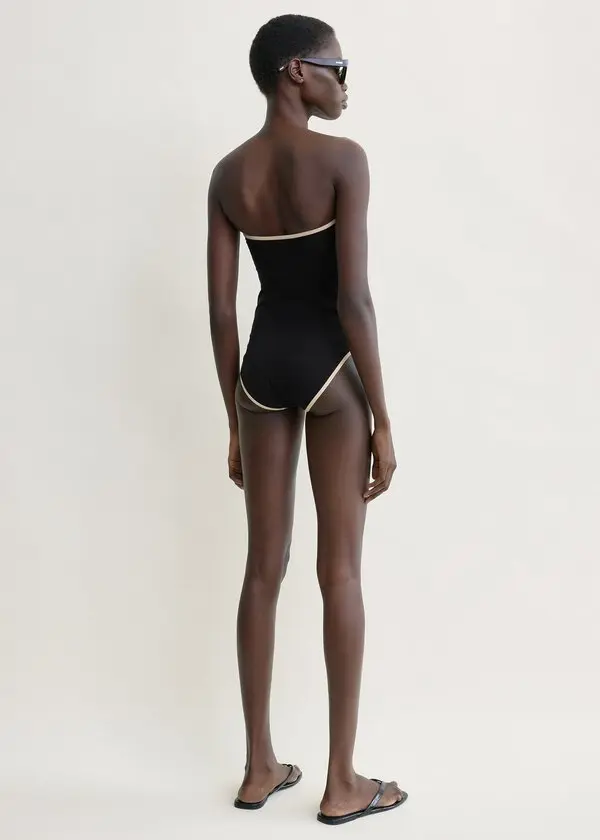TOTEME Stripe Edge Strapless Swimsuit