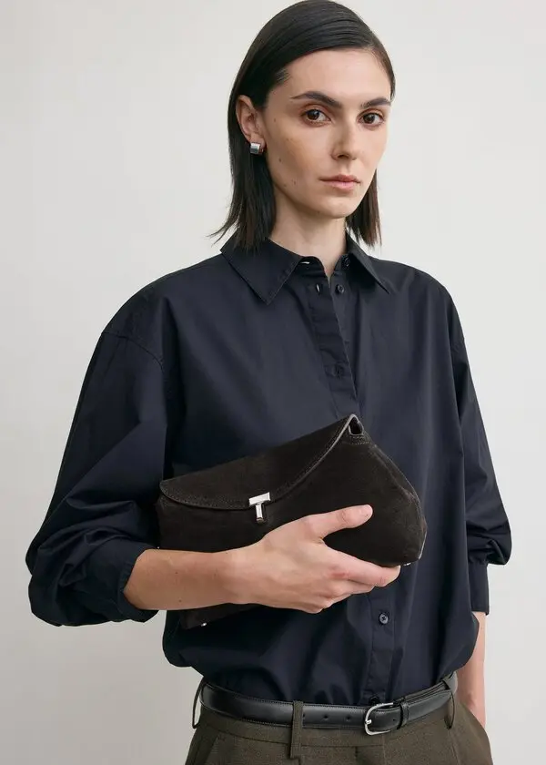 TOTEME T-lock Suede Clutch