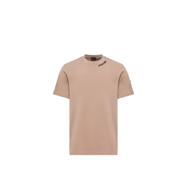 Moncler Cotton Jersey Logo T-shirt - Beige