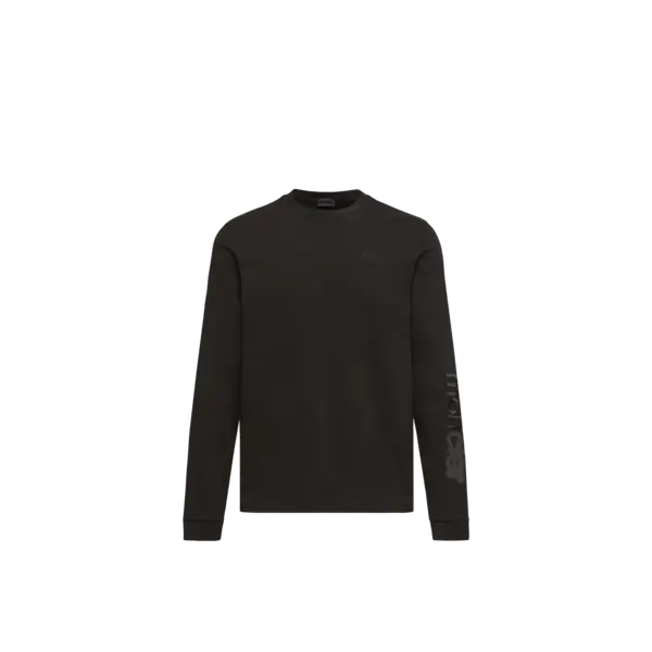 Moncler Cotton Jersey Long Sleeve T-shirt - Black