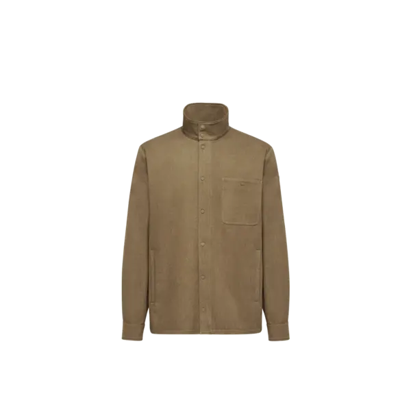Moncler Leather Logo Cotton Jacket - Green