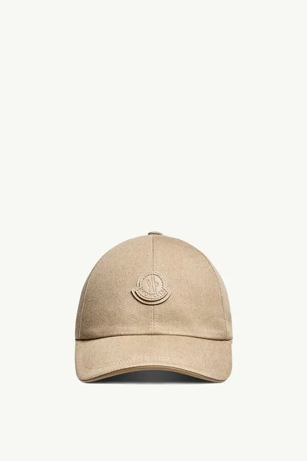 Moncler Leather Logo Baseball Cap - Beige