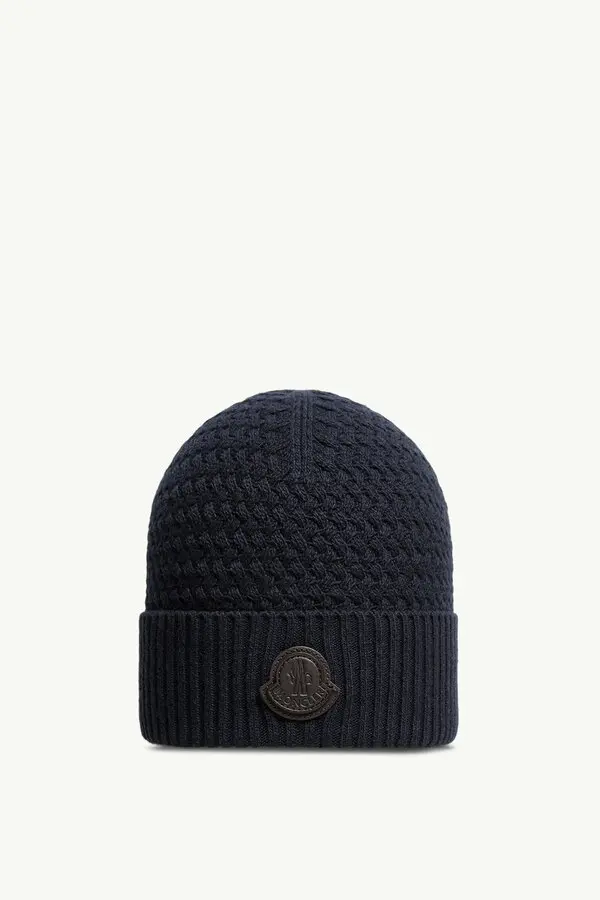 Moncler Cashmere Blend Beanie - Blue