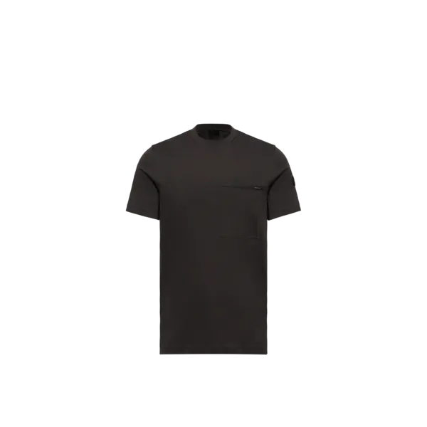 Moncler Cotton Jersey T-shirt With Chest Pocket - Black