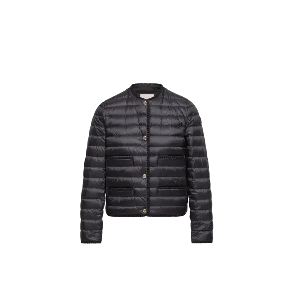 Moncler Circaete Braided Trim Short Down Jacket - Blue