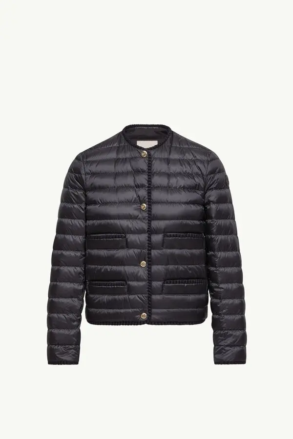 Moncler Circaete Braided Trim Short Down Jacket - Blue