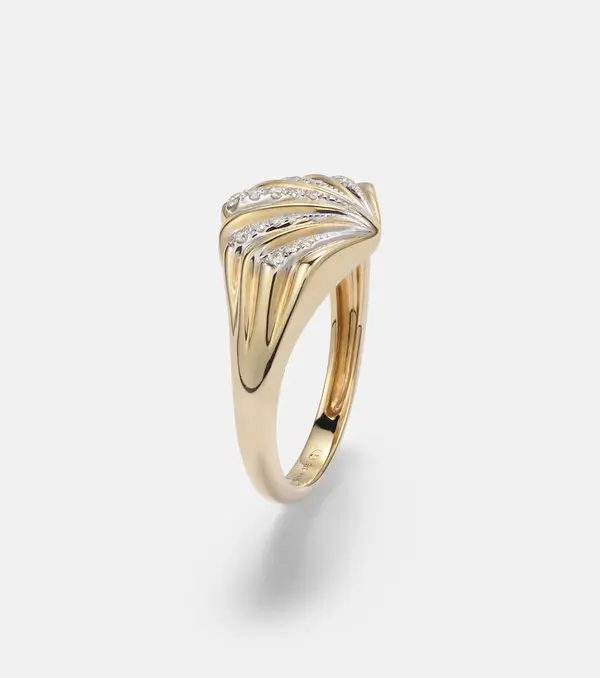 Yvonne Léon Baby Chevaliere Diamond Ring In 9kt Yellow