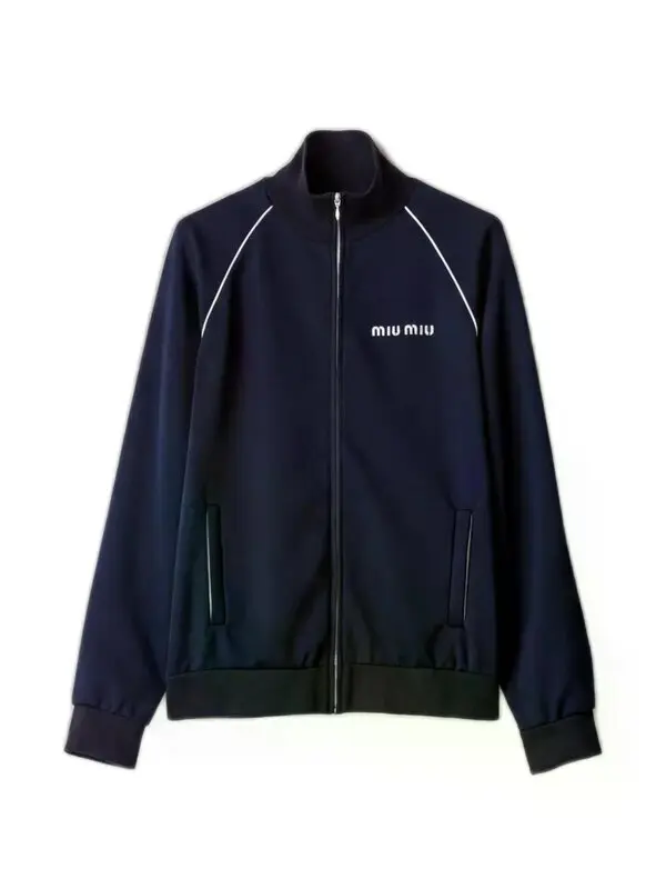 Miu Miu Logo Detail Zip-fastening Sweatshirt