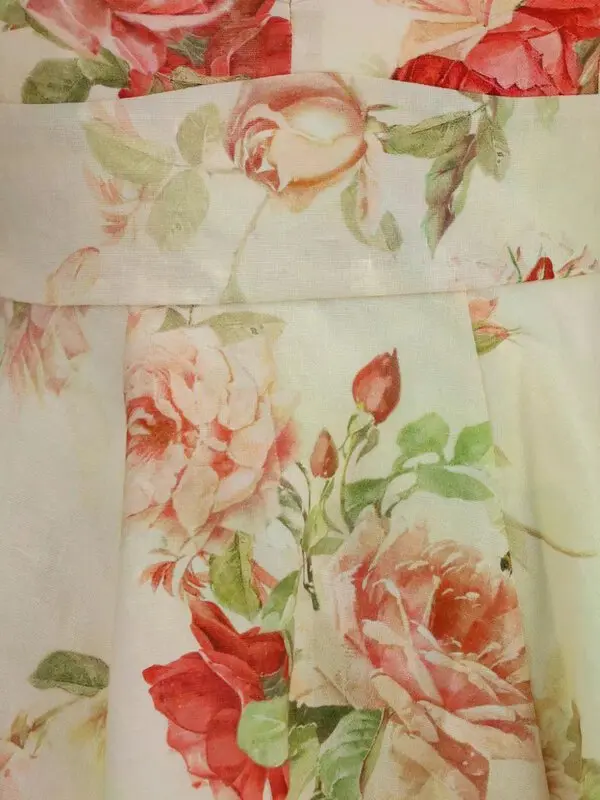 Zimmermann Floral Print Linen Mini Dress - Neutrals