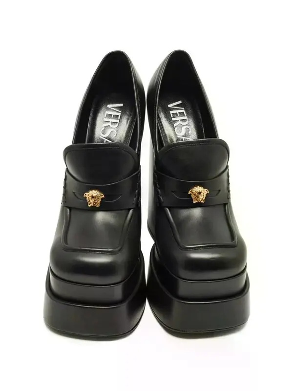 Versace Leather Medusa Motif Pumps