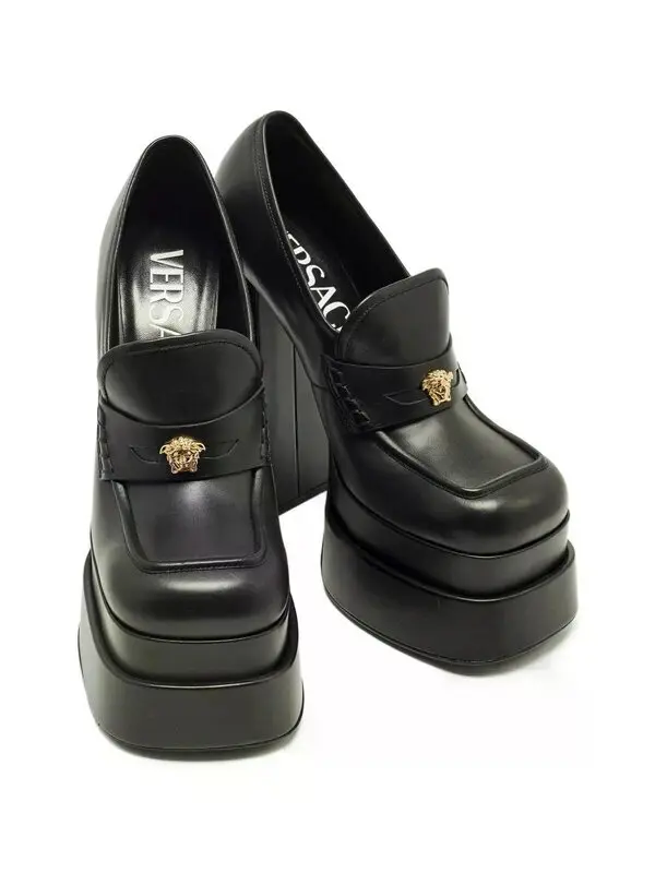 Versace Leather Medusa Motif Pumps
