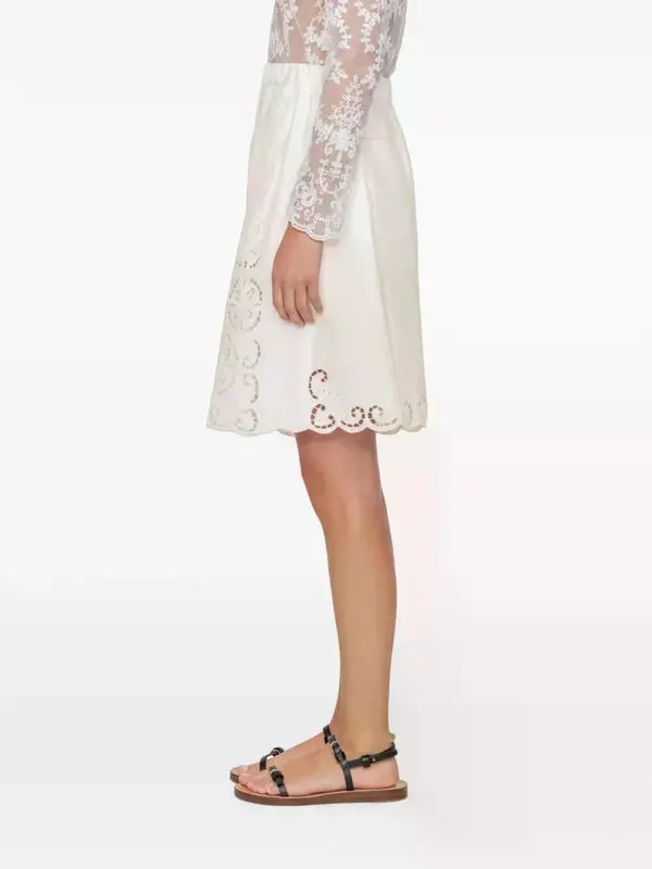 Sea Broderie Anglaise Scalloped Hem Shorts
