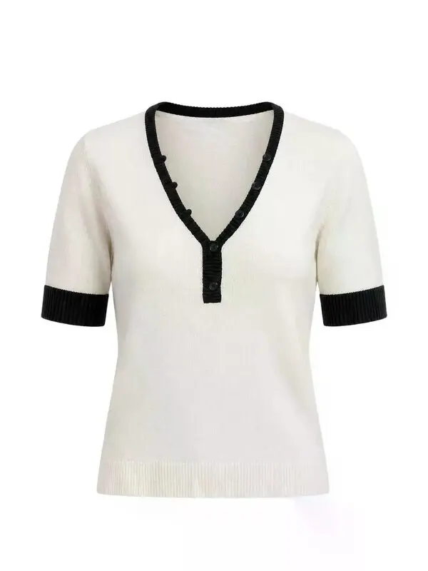 WHITE & WARREN Short Sleeve T-shirt With Contrast Trim