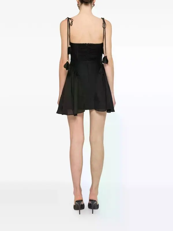 NISSA Slub Texture Cut-out Mini Dress