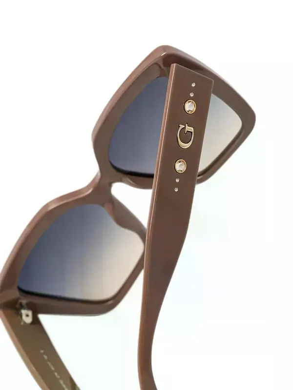 Guess Crystal Embellished Square Frame Sunglasses