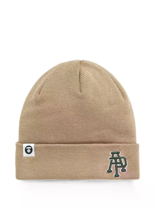 AAPE BY *A BATHING APE Embroidered Beanie Hat - Neutrals