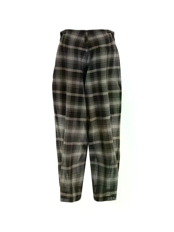 Y’s Plaid Pattern Tucked Trousers