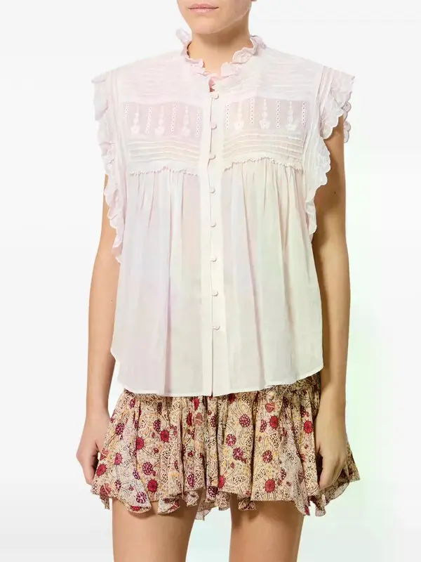 MARANT ETOILE Sleeveless High Neck Top With Ruffled Detailing
