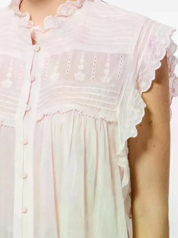 MARANT ETOILE Sleeveless High Neck Top With Ruffled Detailing