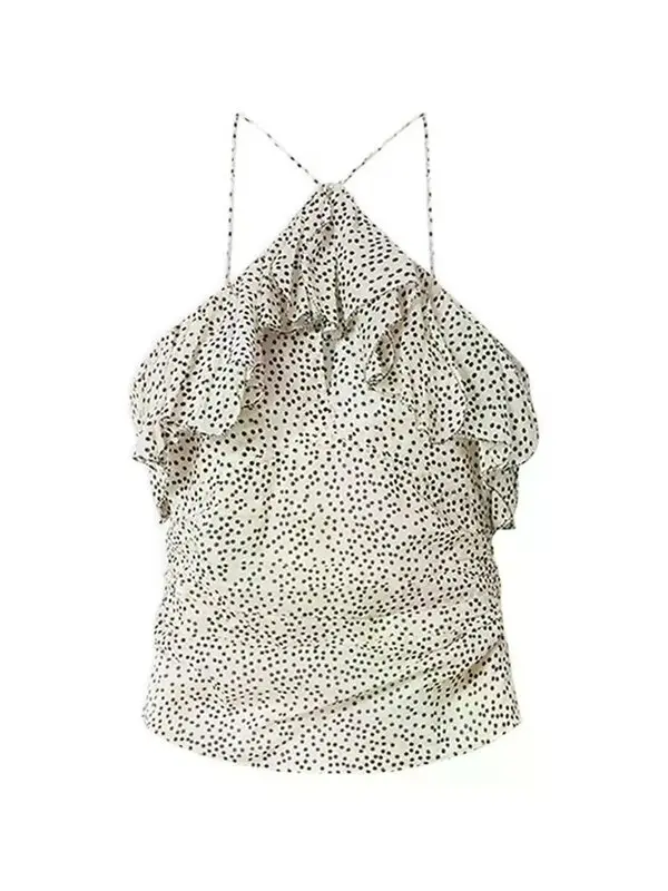 MARANT ETOILE Djimia" Polka Dot Print Top - Neutrals