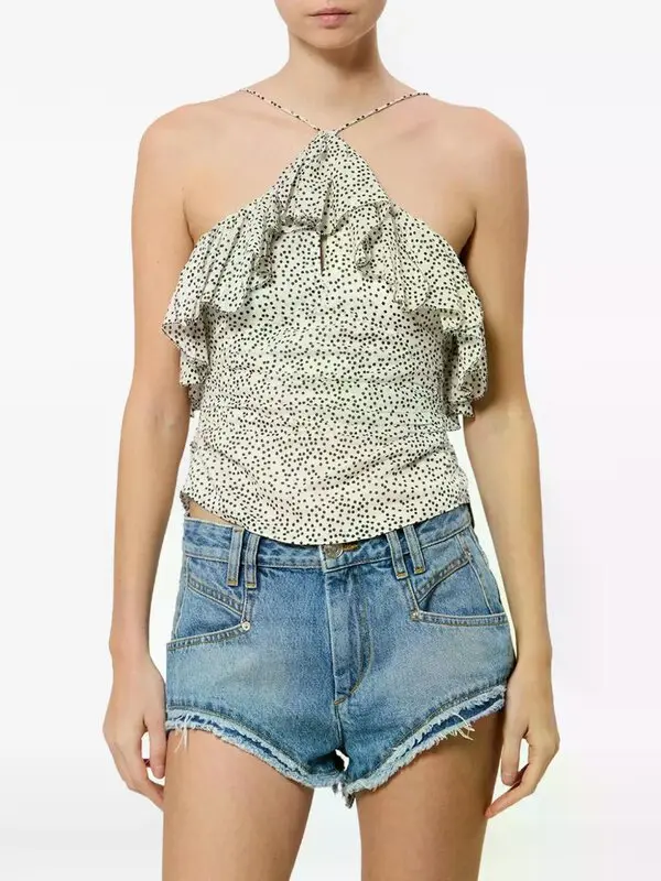MARANT ETOILE Djimia" Polka Dot Print Top - Neutrals