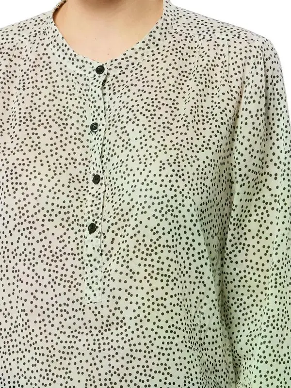 MARANT ETOILE Beige Polka Dot Henley Top