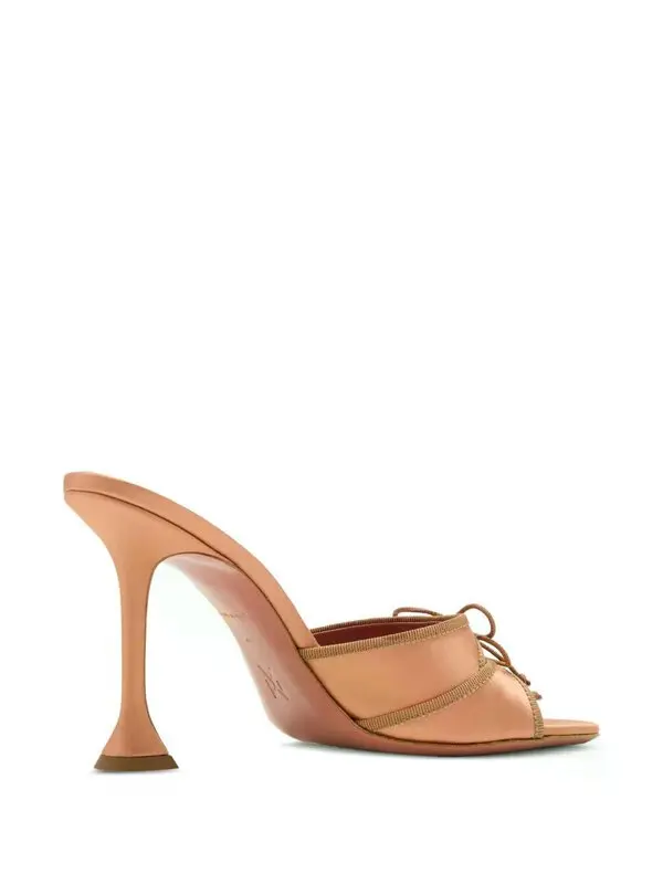 Amina Muaddi Bow-detail Satin Sandals