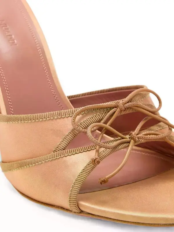 Amina Muaddi Bow-detail Satin Sandals