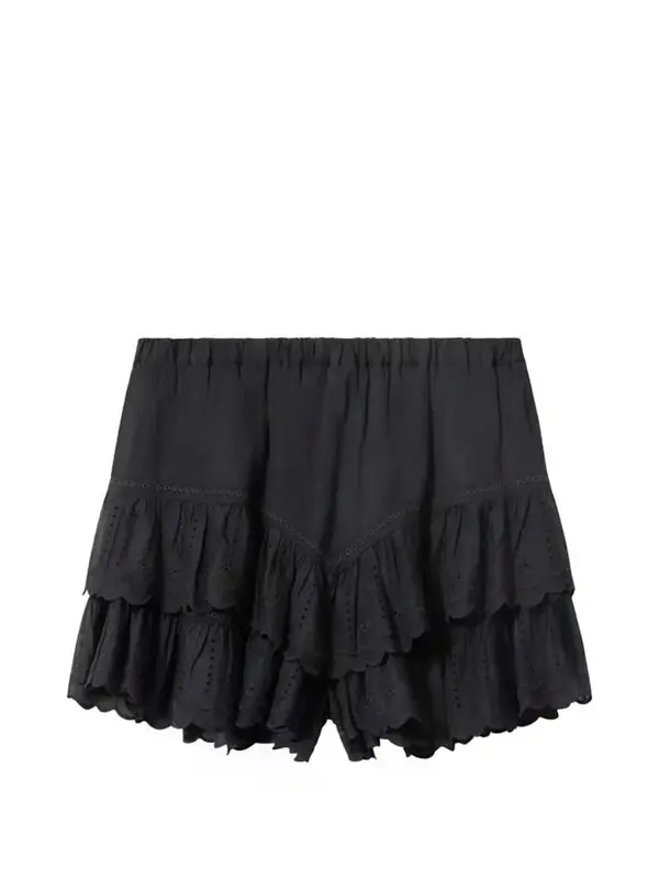MARANT ETOILE Jocadia Cotton And Floral Lace Shorts - Black