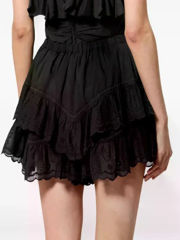 MARANT ETOILE Jocadia Cotton And Floral Lace Shorts - Black