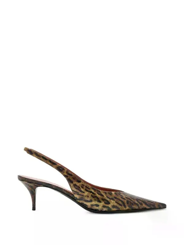 Amina Muaddi Snake-effect Leopard-print Pumps - Brown