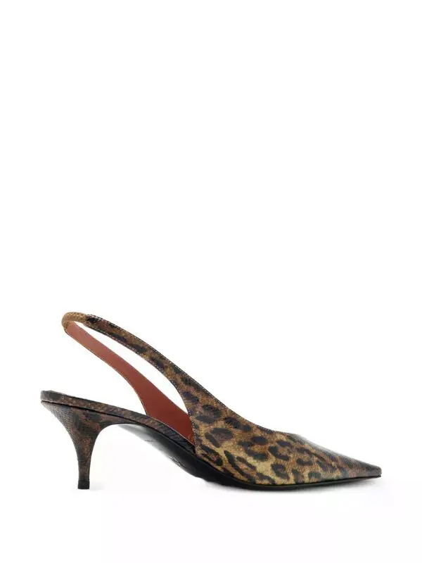 Amina Muaddi Snake-effect Leopard-print Pumps