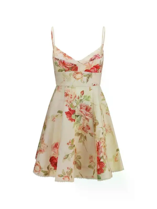 Zimmermann Floral Print Linen Mini Dress