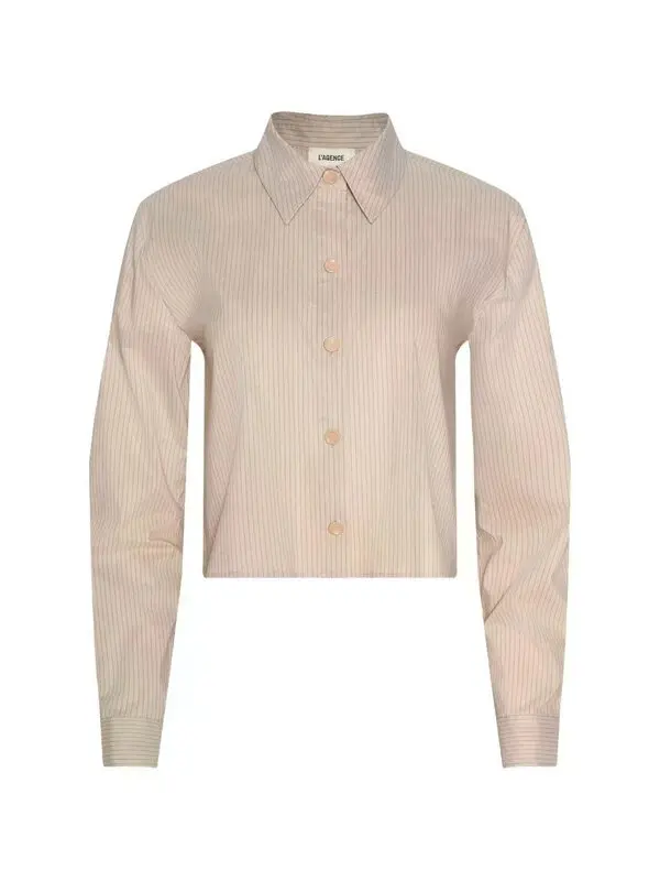 L'Agence Cosette Striped Shirt - Neutrals