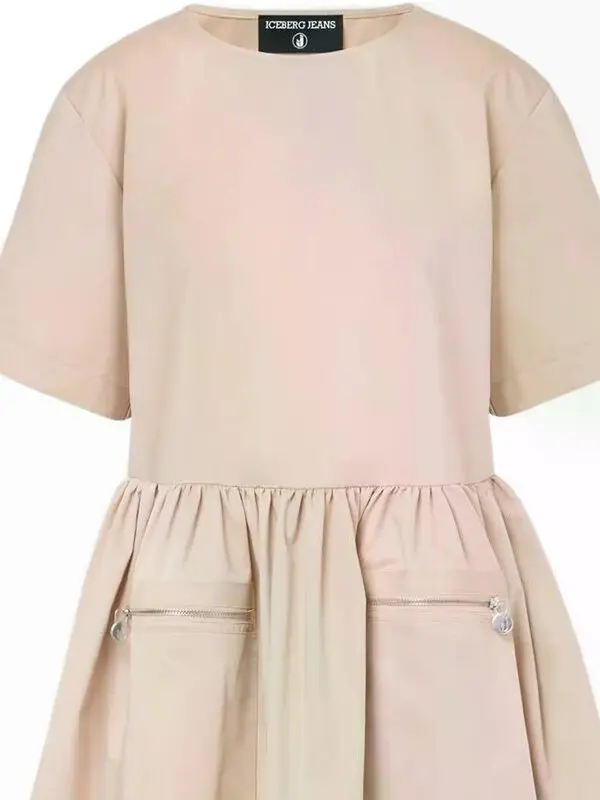 Iceberg Gathered Midi Dress With Zip Pockets