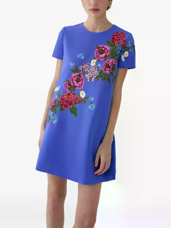 Carolina Herrera Embroidered Floral Mini Dress
