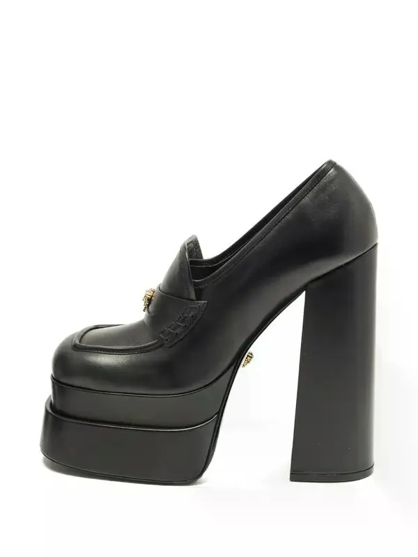 Versace Leather Medusa Motif Pumps - Black