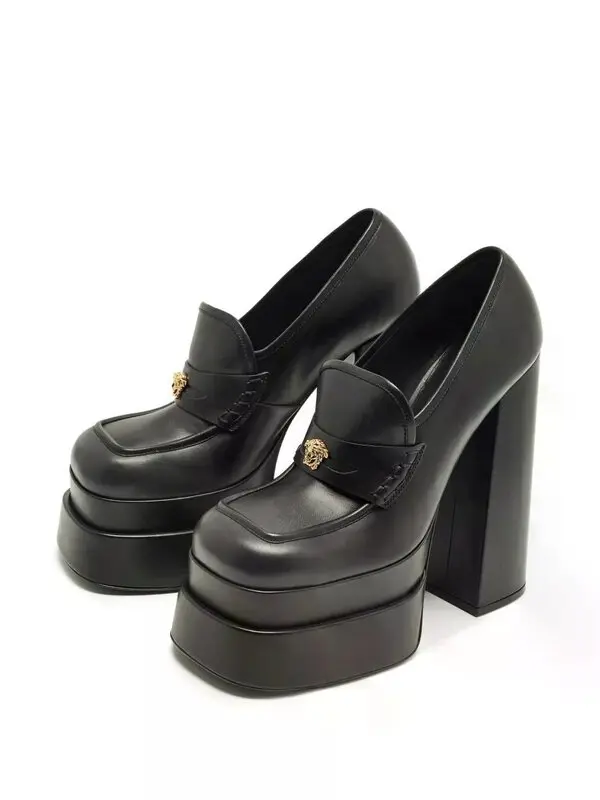 Versace Leather Medusa Motif Pumps