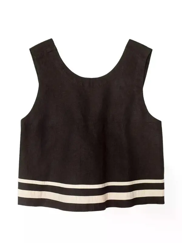 Xirena Sleeveless Top With Striped Trim - Black