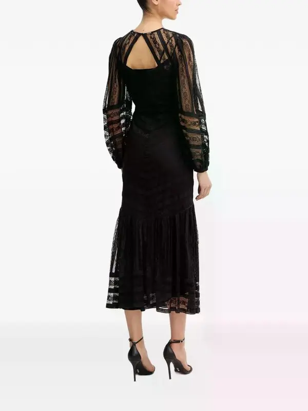 TWINSET Lace-panelled Ruffled Midi Dress