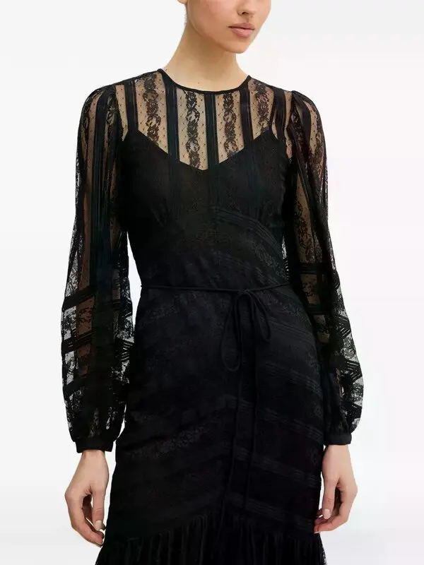 TWINSET Lace-panelled Ruffled Midi Dress