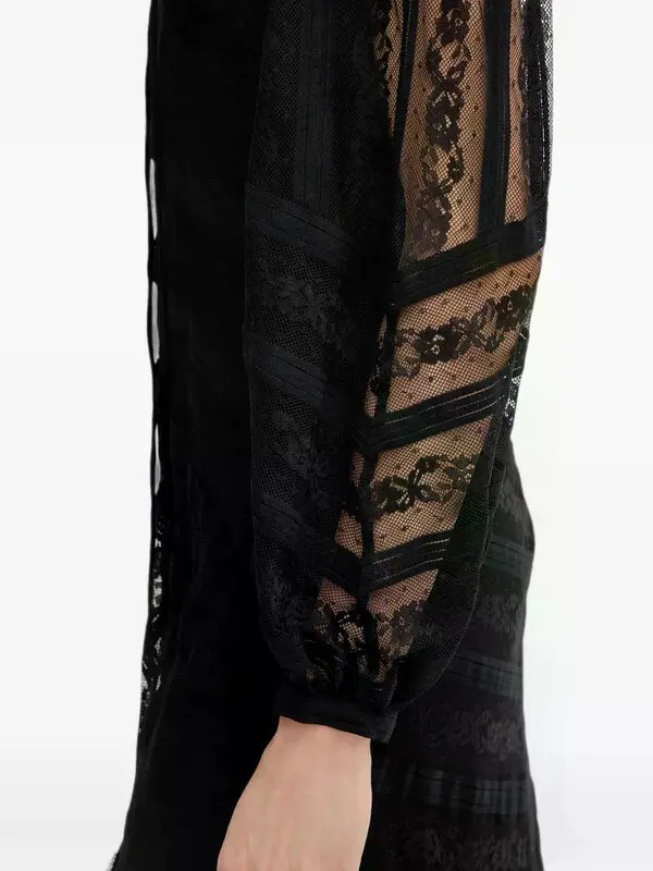TWINSET Lace-panelled Ruffled Midi Dress