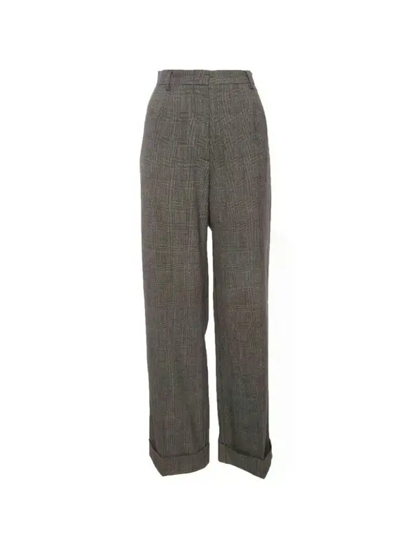 Max Mara Prince Of Wales Check Wool Trousers