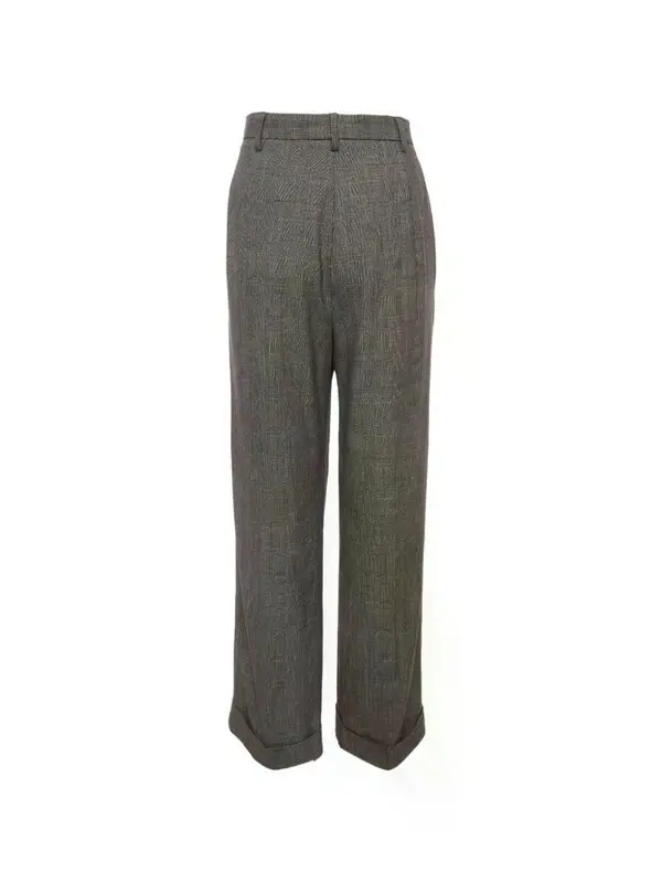 Max Mara Prince Of Wales Check Wool Trousers