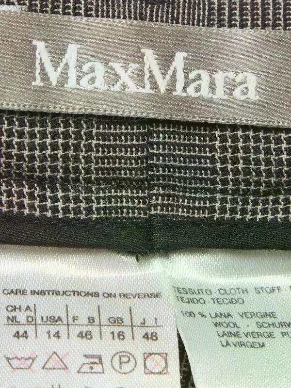 Max Mara Prince Of Wales Check Wool Trousers