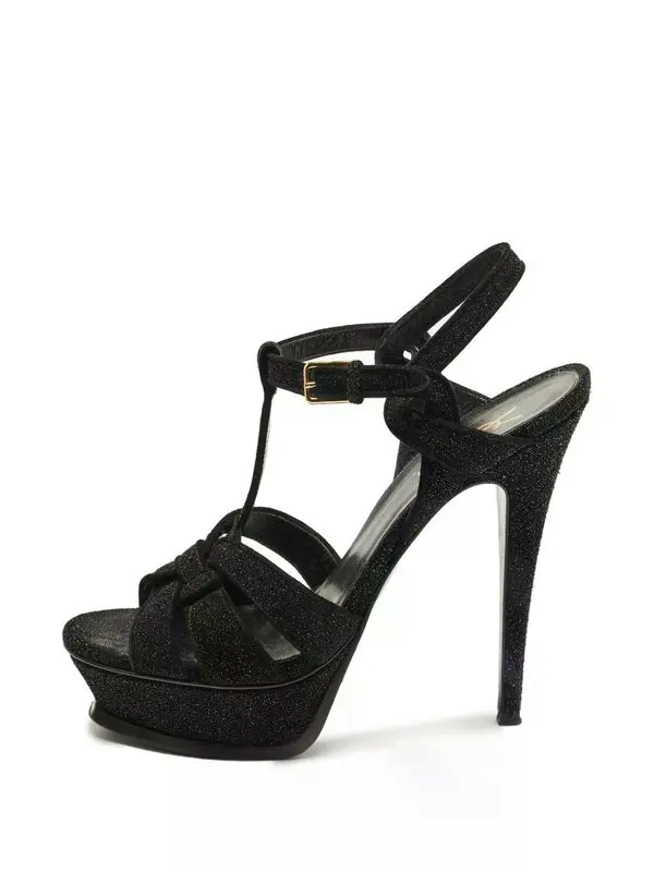 Saint Laurent Tribute Platform Sandals - Black