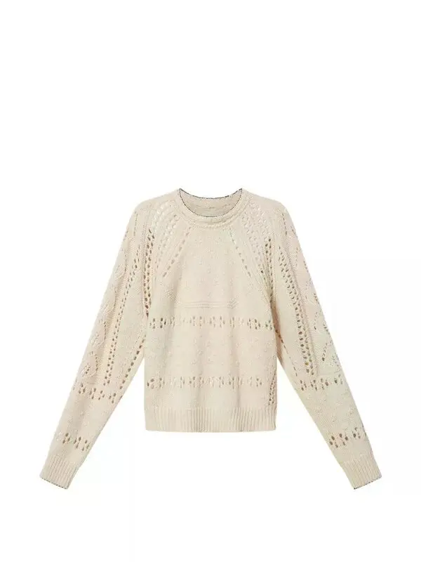 MARANT ETOILE Luce Pullover Cream White Textured Knit - Neutrals