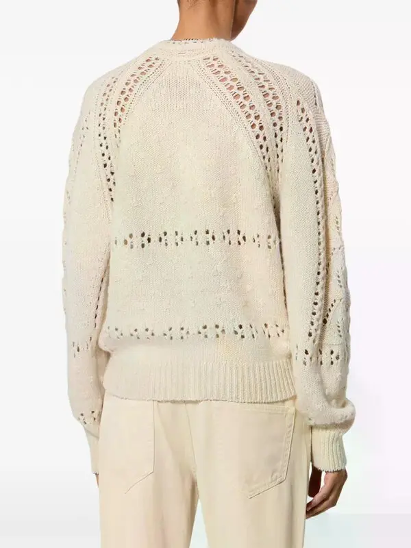 MARANT ETOILE Luce Pullover Cream White Textured Knit