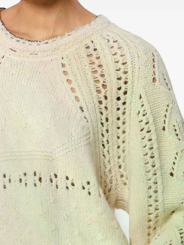 MARANT ETOILE Luce Pullover Cream White Textured Knit