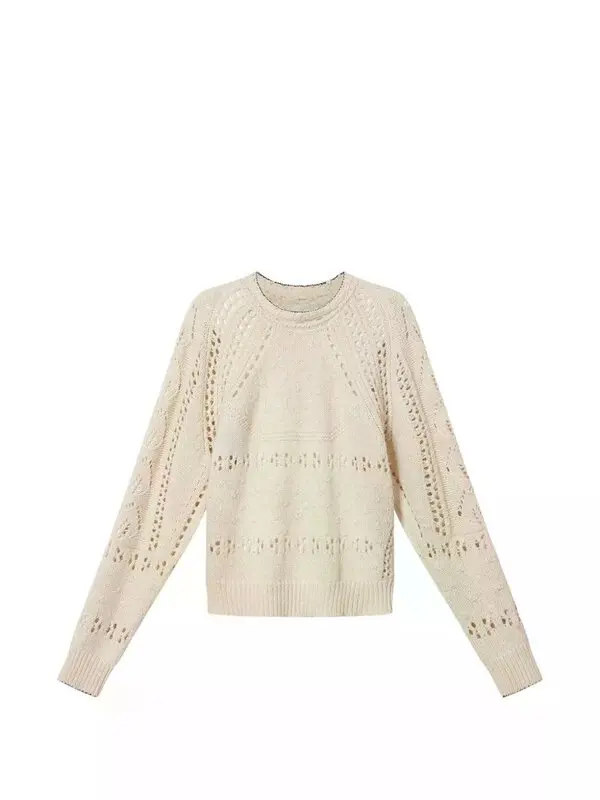 MARANT ETOILE Luce Pullover Cream White Textured Knit - Neutrals